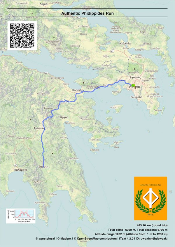 ΑΠΣ Αθηναίοι Δρομείς | Authentic Phidippides Run – Map & Route